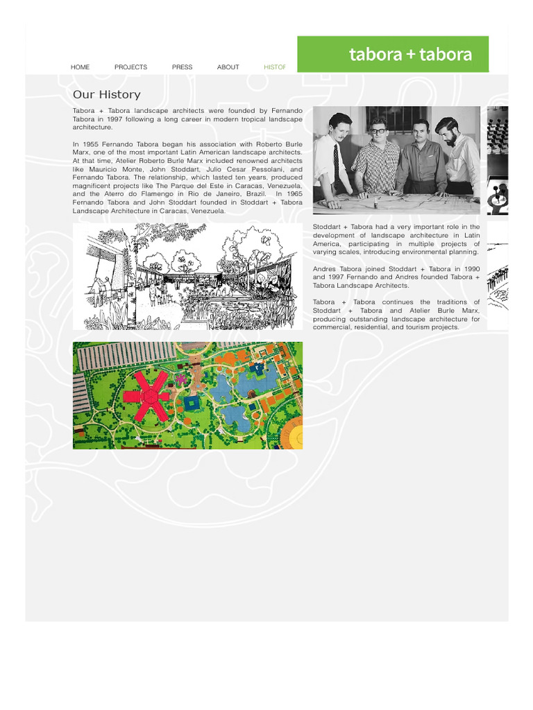 History of Tabora Landscape Architects | PDF