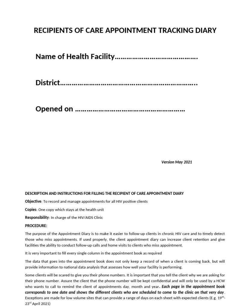 Appointment Diary Icap 2021-April | PDF