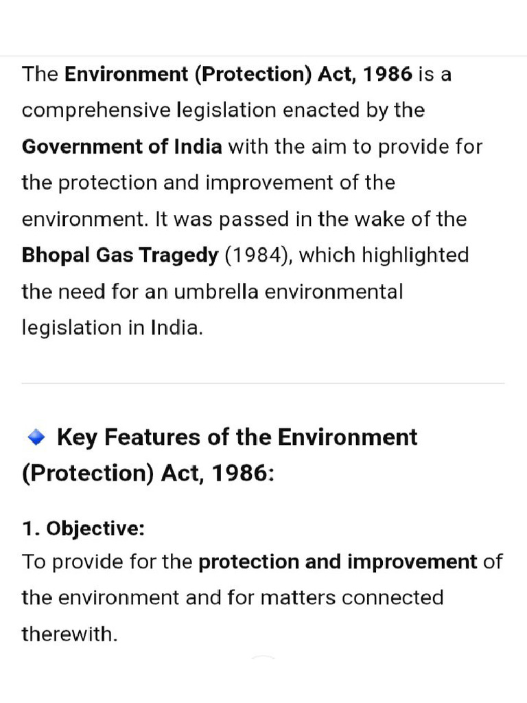 Unit 5, Environment (Protection) Act, 1986 | PDF