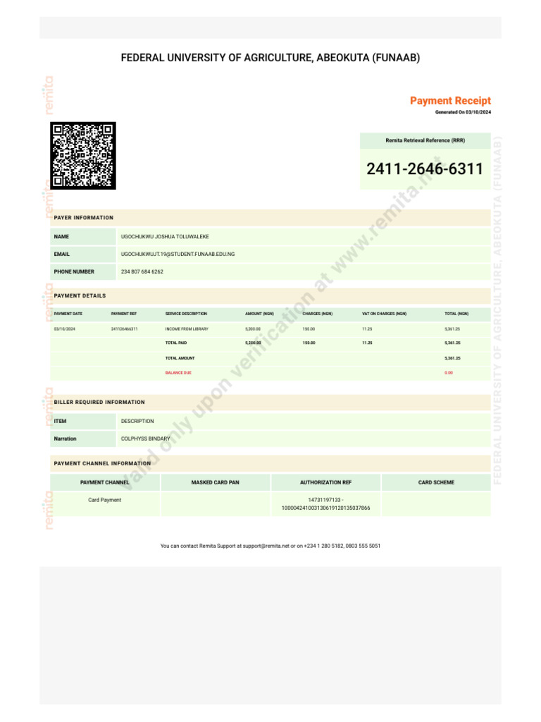 View Invoice - Receipt. Graduation Gown | PDF | Payments | Services ...