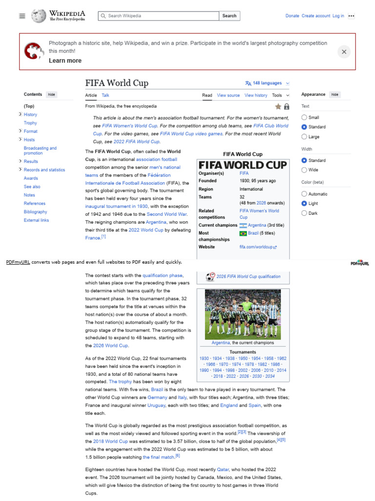 Https en Wikipedia Org Wiki FIFA World Cup | PDF | Fifa World Cup | Fifa