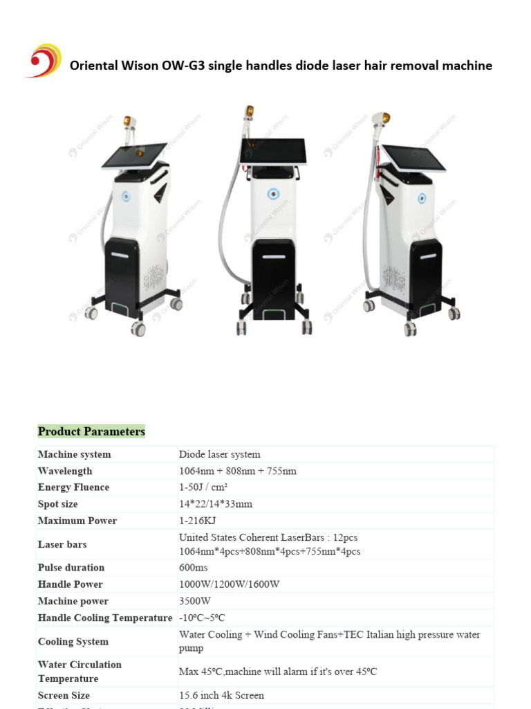 OW-G3 Diode Laser Hair Removal Machine | PDF | Laser | Hair