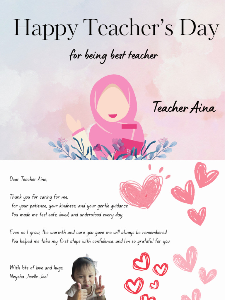 Blue Pink Watercolor Thank You Teacher Card | PDF