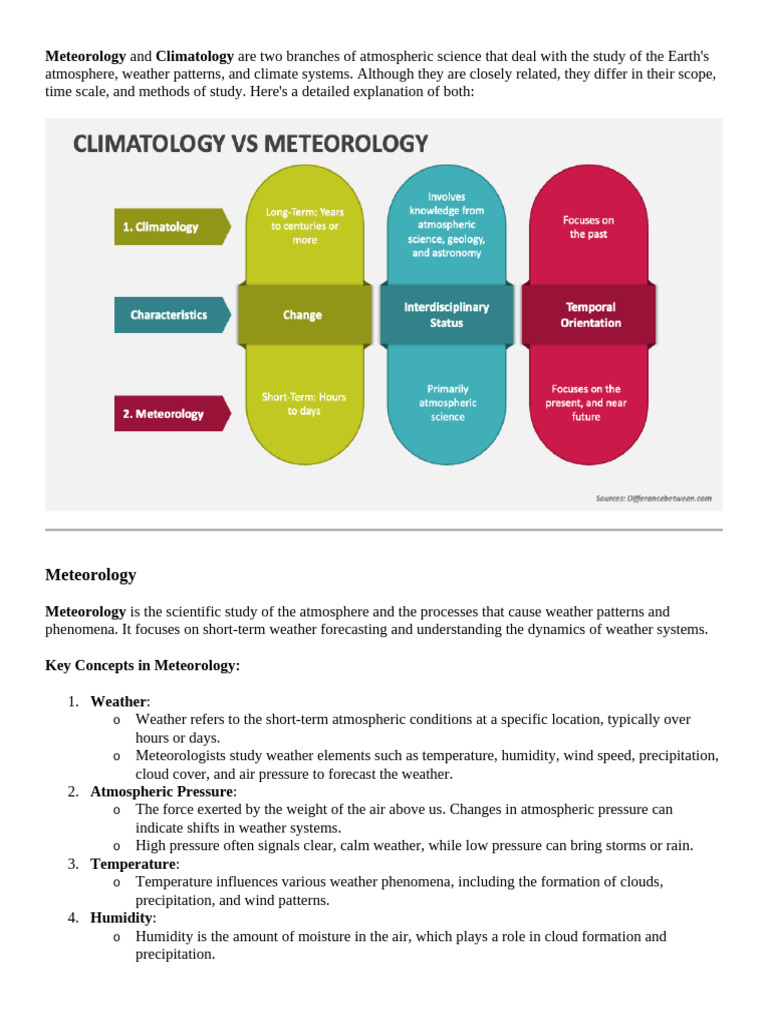 Meteorology vs. Climatology Explained | PDF | Climate | Meteorology