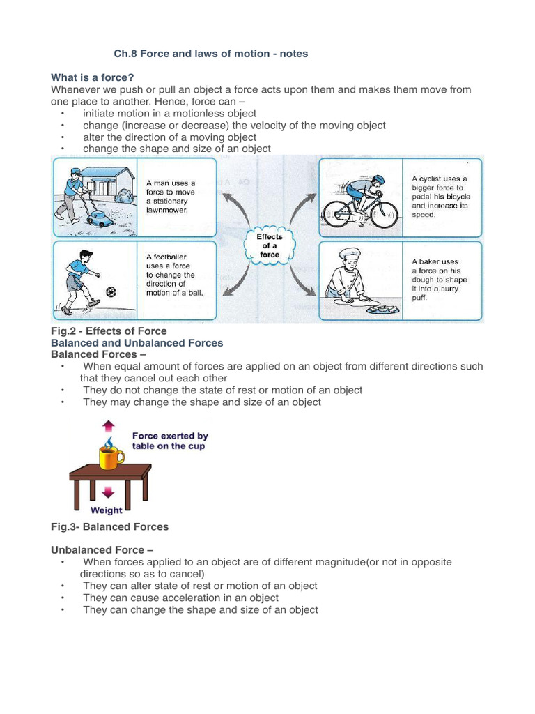 Force and Laws of Motion Overview | PDF | Force | Newton's Laws Of Motion
