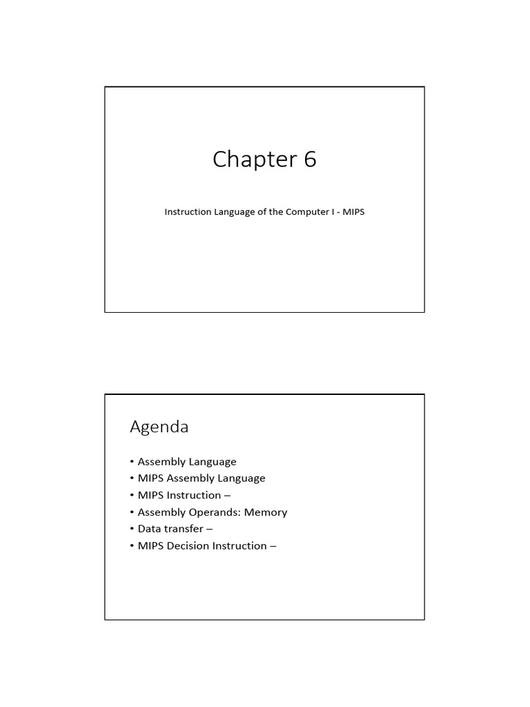 Chapter 6 Lang of Computer - MIPS | PDF | Pointer (Computer Programming) | Central Processing Unit