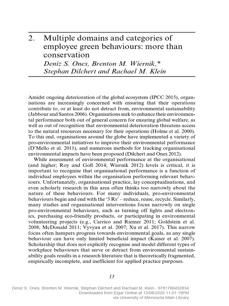 Employee Green Behaviours Taxonomy | PDF | Recycling | Sustainability