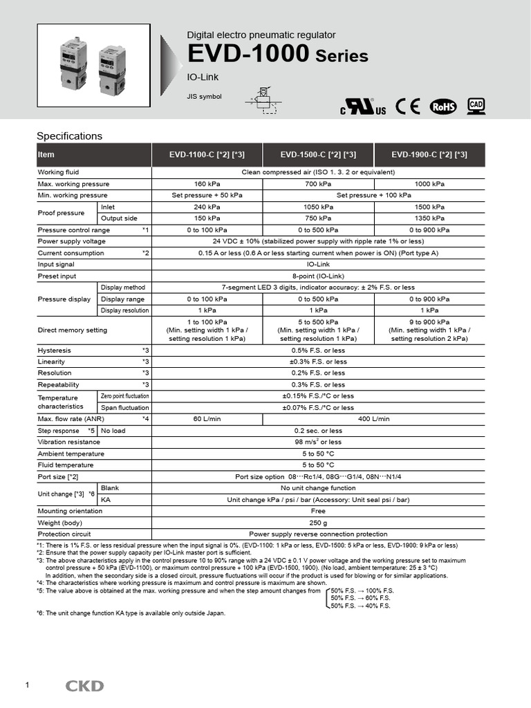 EVD Series IO-Link Type Specifications・How to Order・Dimensions (0.4MB) | PDF | Power Supply ...