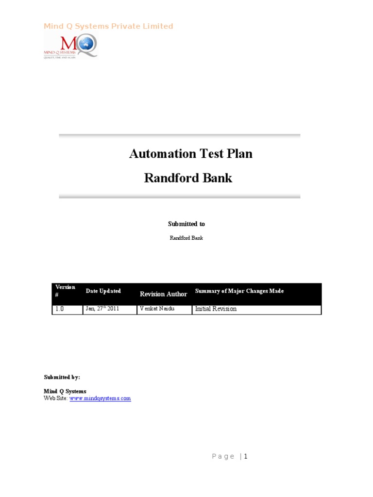Automation Test Plan | Risk Management | Risk