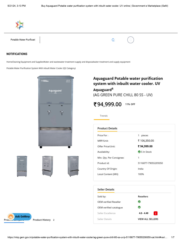Aquaguard UV Water Purification System | PDF | Water Purification | Water