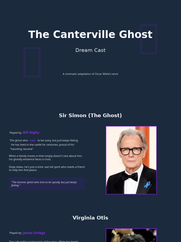 Canterville Ghost Dream Cast Breakdown | PDF | Ghosts