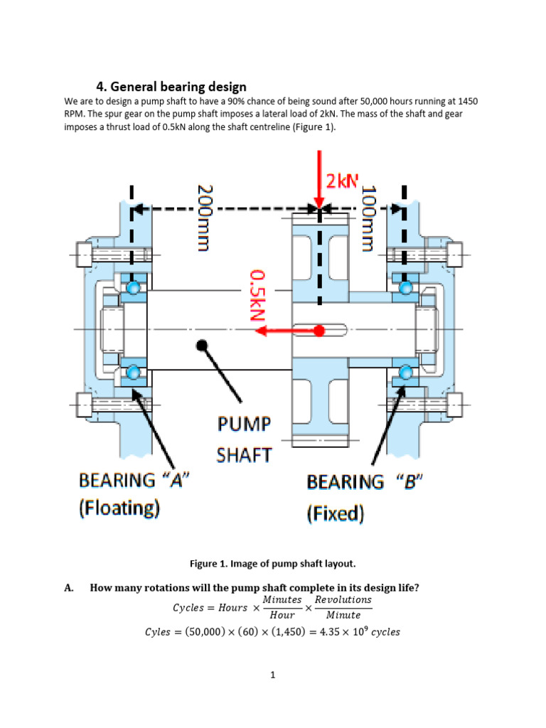 Pump Shaft Bearing Design Analysis | PDF | Force | Physics