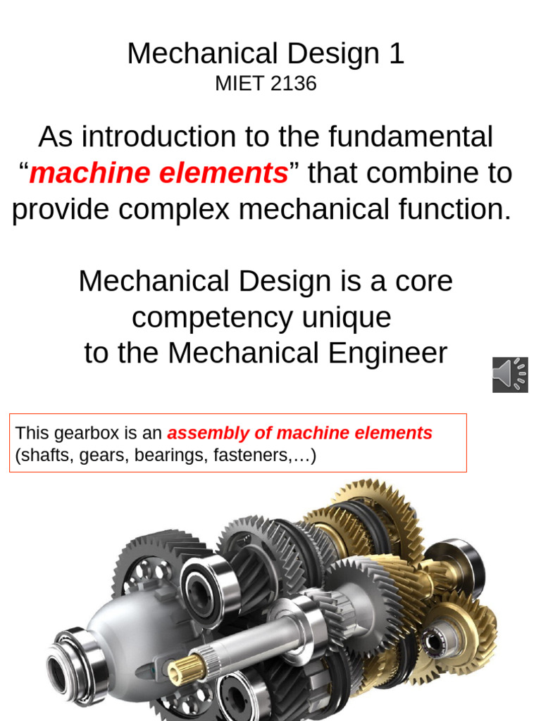 Mechanical Design 1 Course Overview | PDF | Belt (Mechanical) | Gear
