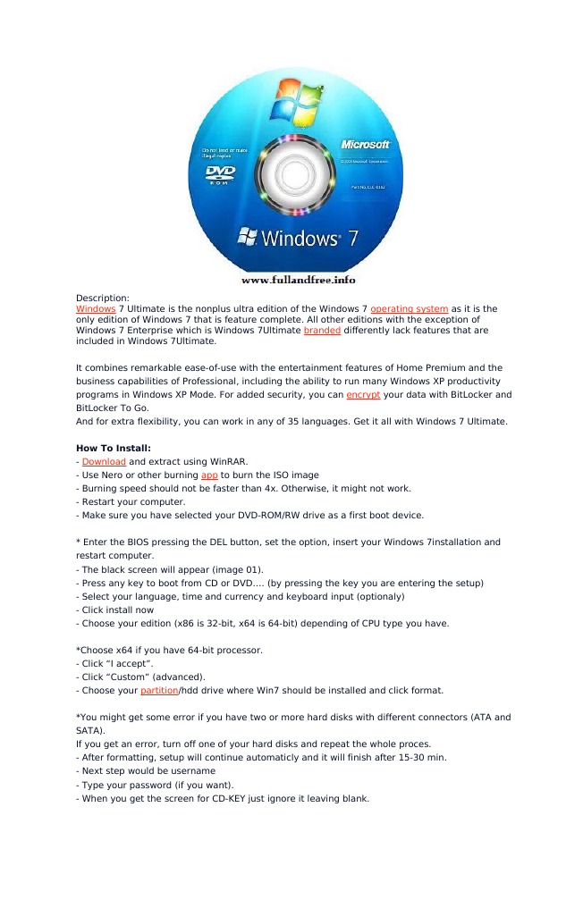 Windows 7 Ultimate Installation Guide | PDF