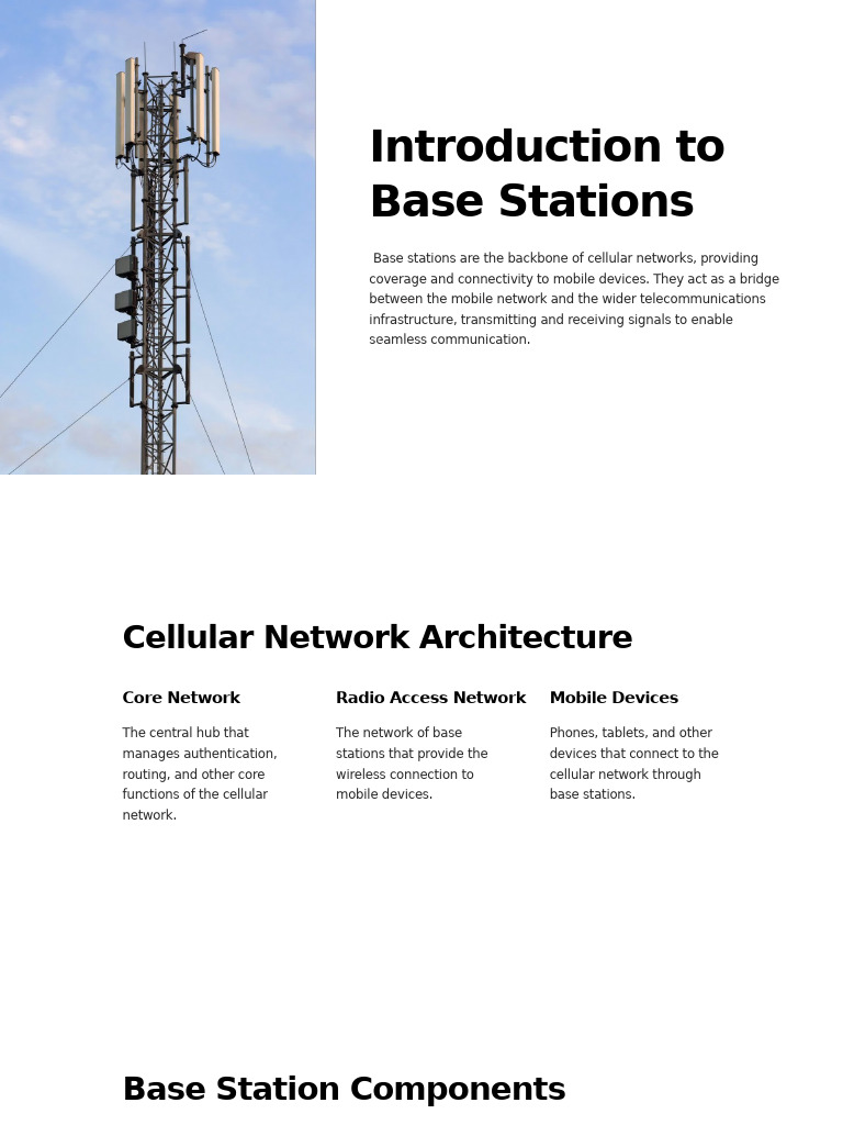 Introduction To Base Stations | PDF | Cellular Network | Computer Network