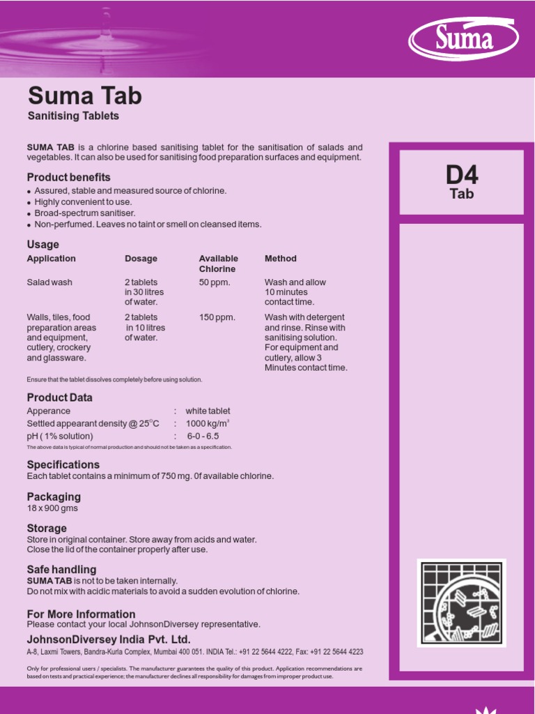 Suma Tab | PDF | Tablet (Pharmacy) | Chlorine