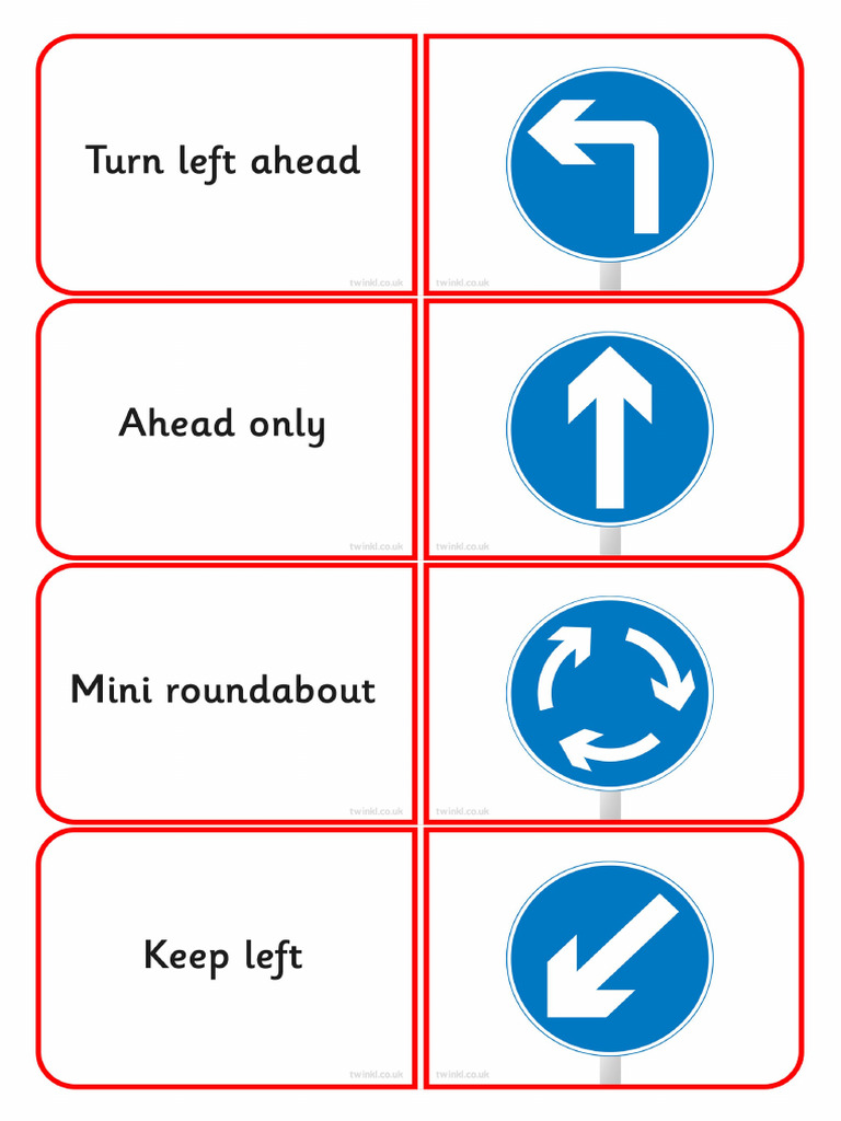 T T 14806 KS2 British Road Signs Matching Cards Ver 1 | PDF