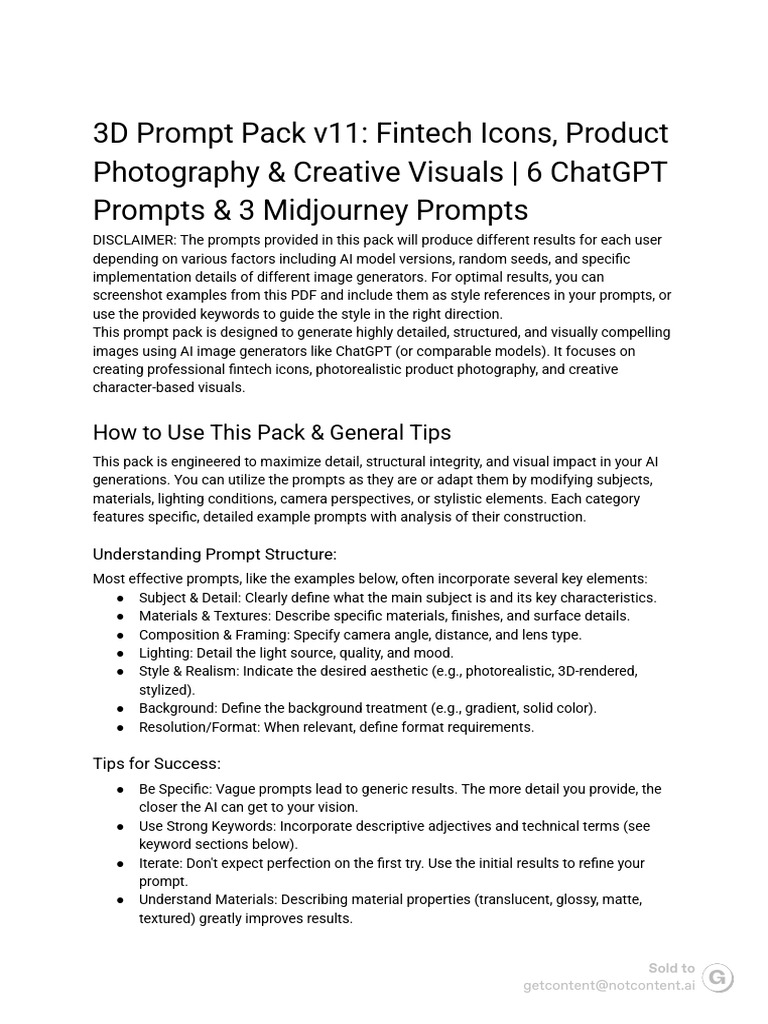 3D Fintech Icons & Photography Prompts | PDF | Composition (Visual Arts ...