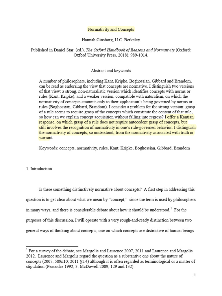 Normativity in Conceptual Understanding | PDF | Concept | Epistemology