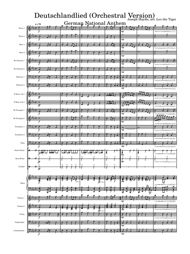 Haydn's German National Anthem Score | PDF | Classical Music ...