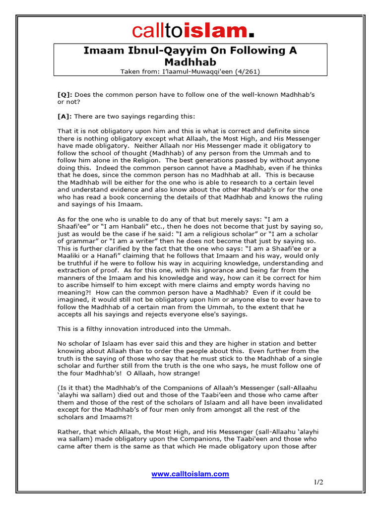 Imam Madhab | PDF | Islamic Fundamentalism | Islamic Jurisprudence