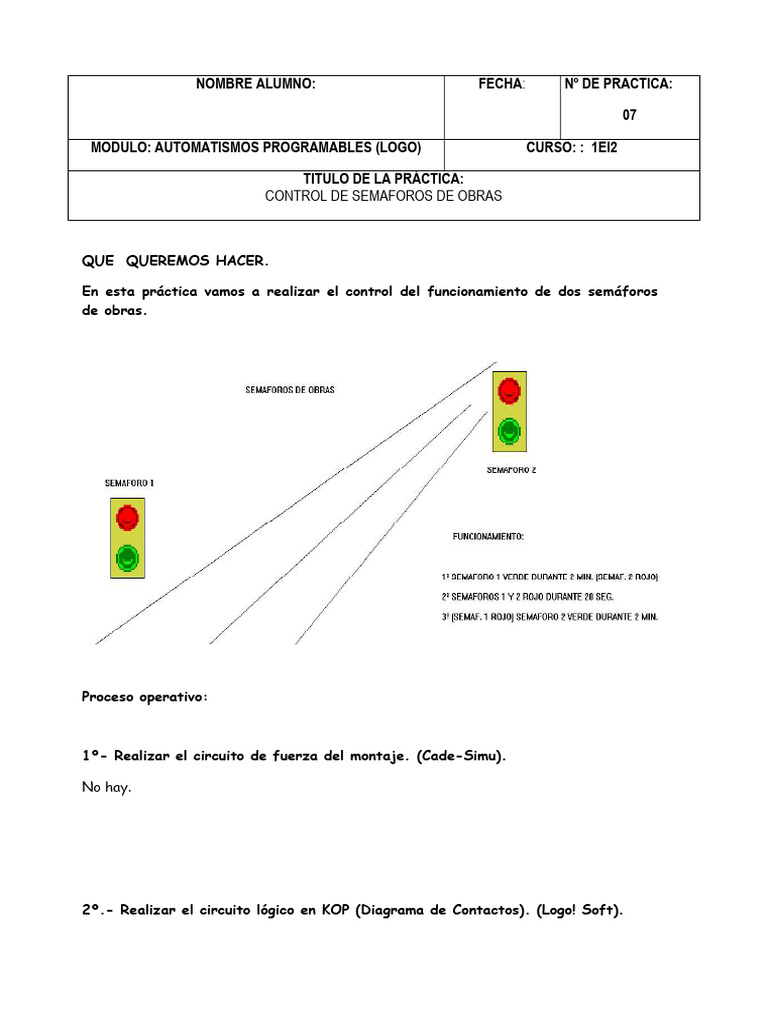 Control Semáforos de Obras en Automatismos | PDF