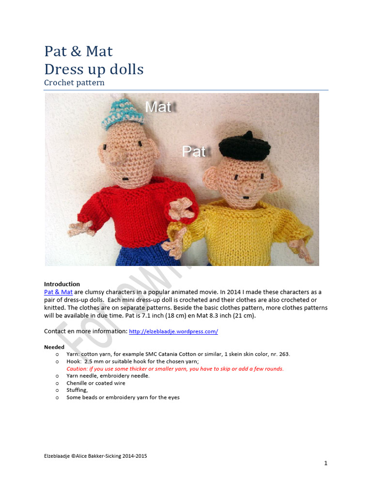 Pat Mat Dolls Crochet Pattern05 | PDF | Crochet | Textile Arts