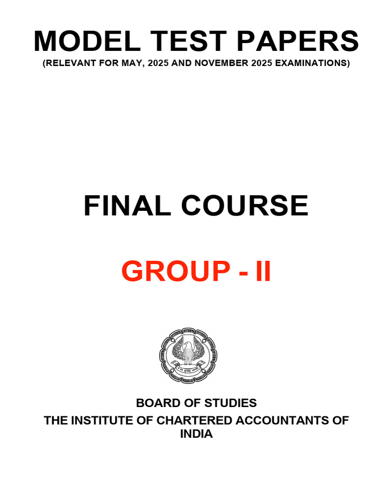 CA Final Group-2 Model Test Papers - Questions | PDF | Income Tax ...