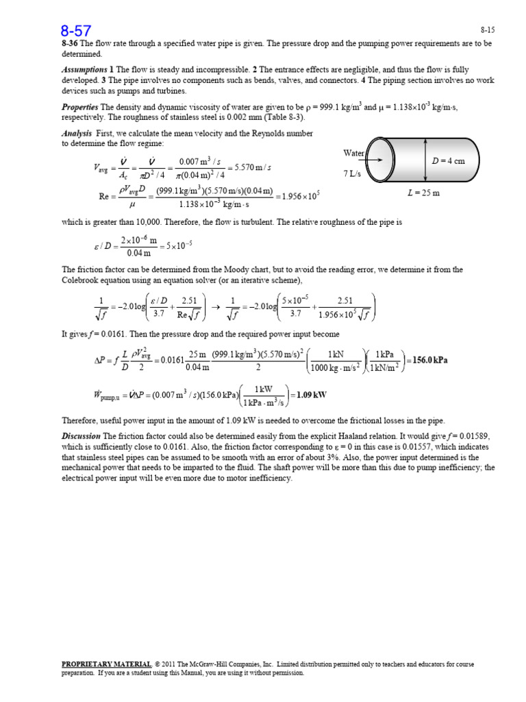 Internal Convection Sheet Solution | PDF | Fluid Dynamics | Mechanical Engineering