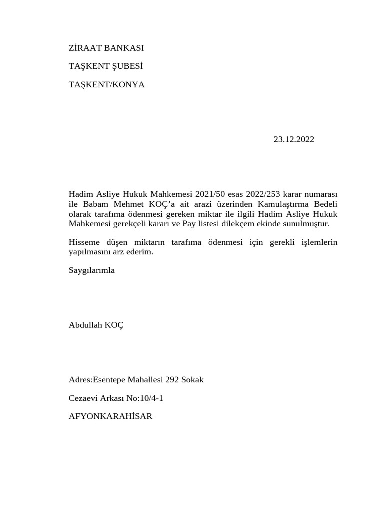 Abdullah Koç Zi̇raat Bankasi | PDF