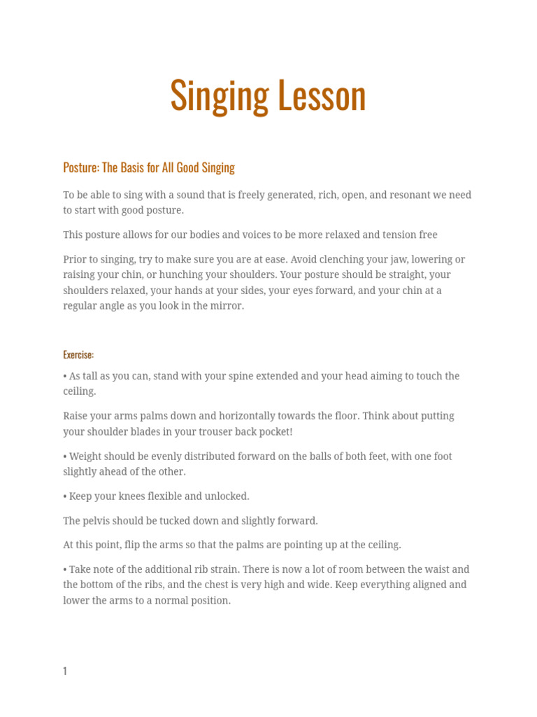 Essential Singing Lesson Techniques | PDF | Vocal Pedagogy | Breathing