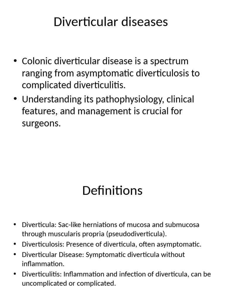 Understanding Diverticular Diseases | PDF | Diseases And Disorders ...
