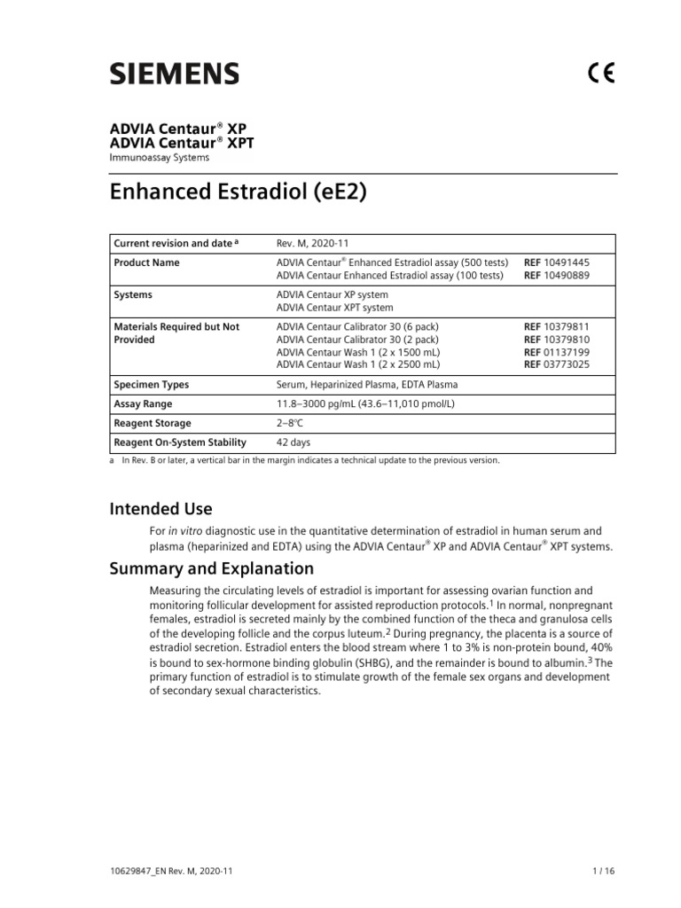 Estradiol, Enhanced OUS - ADVIA Centaur XP and XPT - Rev M DXDCM ...