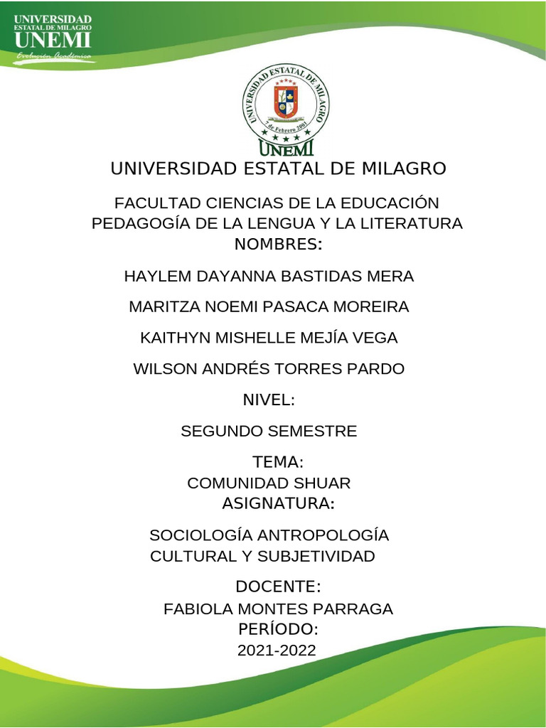 Cultura y Tradiciones de la Comunidad Shuar | PDF | Bailes | Multilingüismo