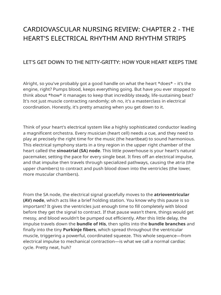 Heart's Electrical Rhythm Explained | PDF | Heart | Electrocardiography
