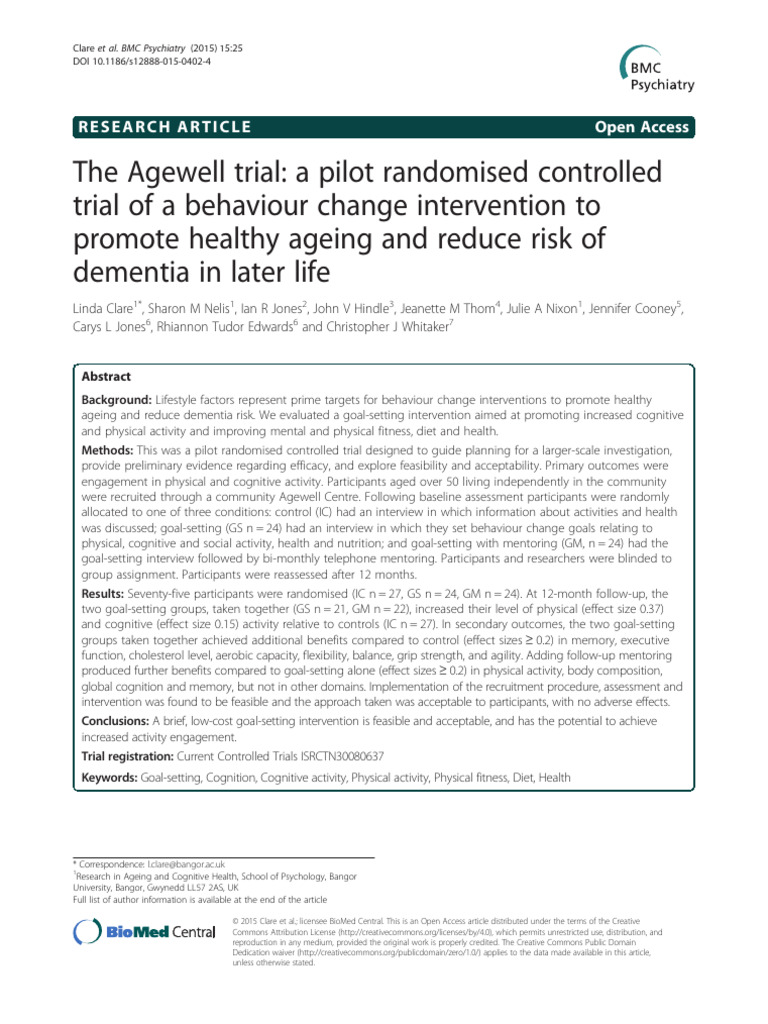 2015 - Clare - Agewell - Behav Change Intervention - Dementia ...