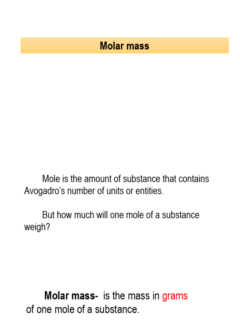 Lesson 5. Molar Mass | PDF