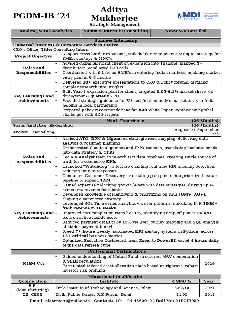 24PGIB059 Aditya Mukherjee Strategic Management | PDF | Strategic ...