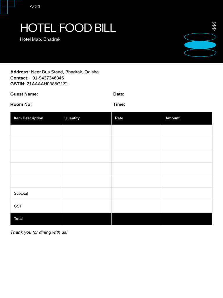 Hotel Food Bill - 20251021 - 150608 - 0000 | PDF