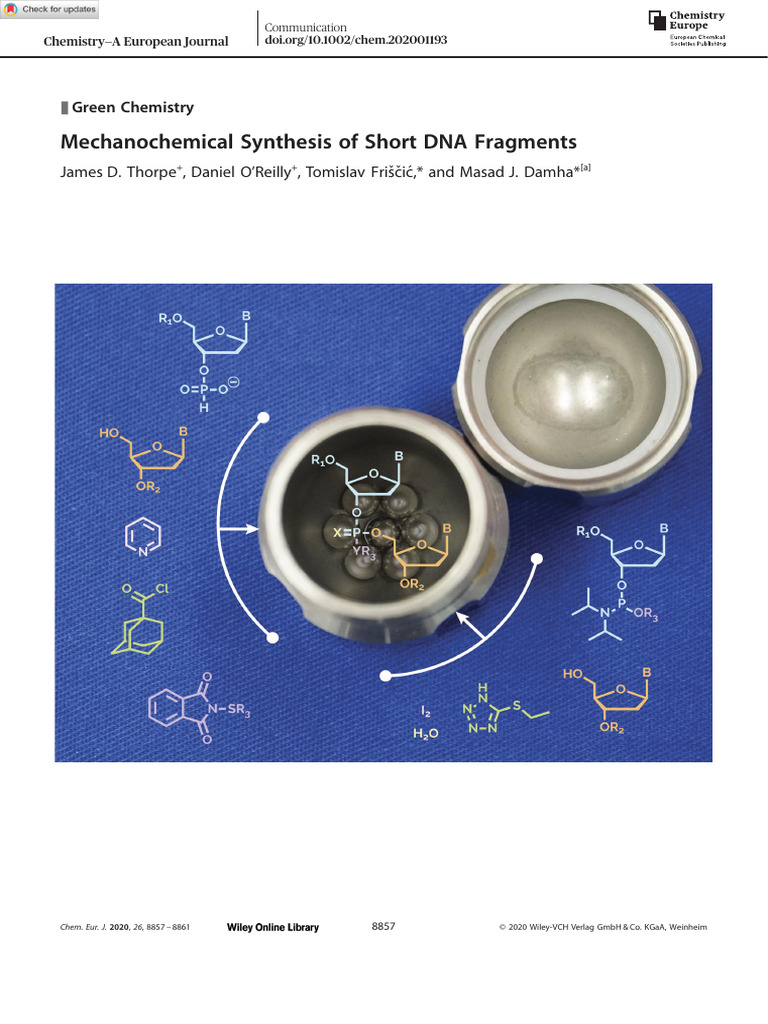 Thorpe Et Al. - 2020 - Mechanochemical Synthesis of Short DNA Fragments ...