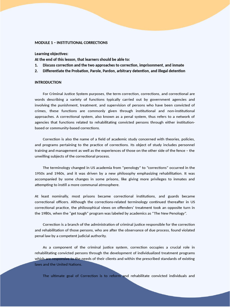 Module-1-CA-1 | PDF | Corrections | Prison