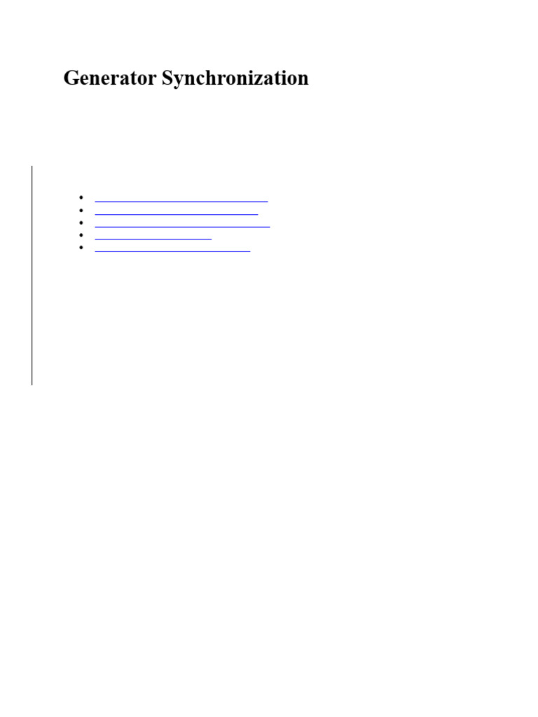 Synchronization of Alternators | PDF | Electronics | Electrical Equipment