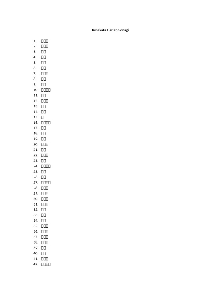 Kosakata Harian Terbaru 3 | PDF