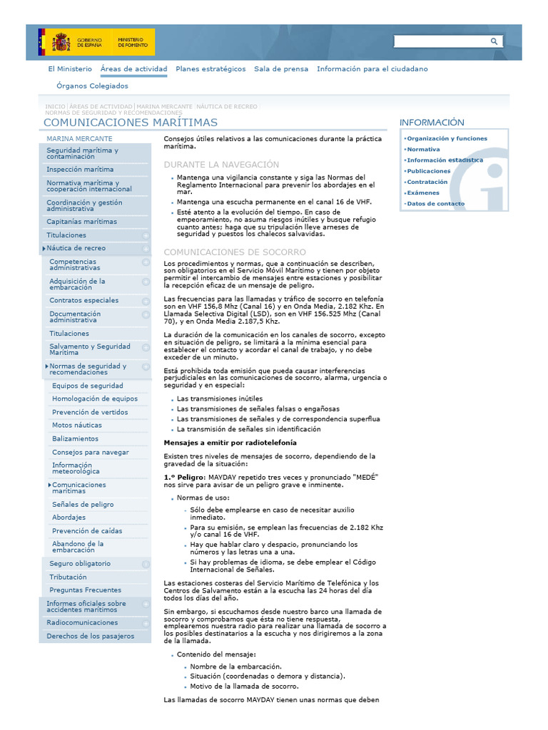 Normas de Seguridad en Navegación Marítima | PDF