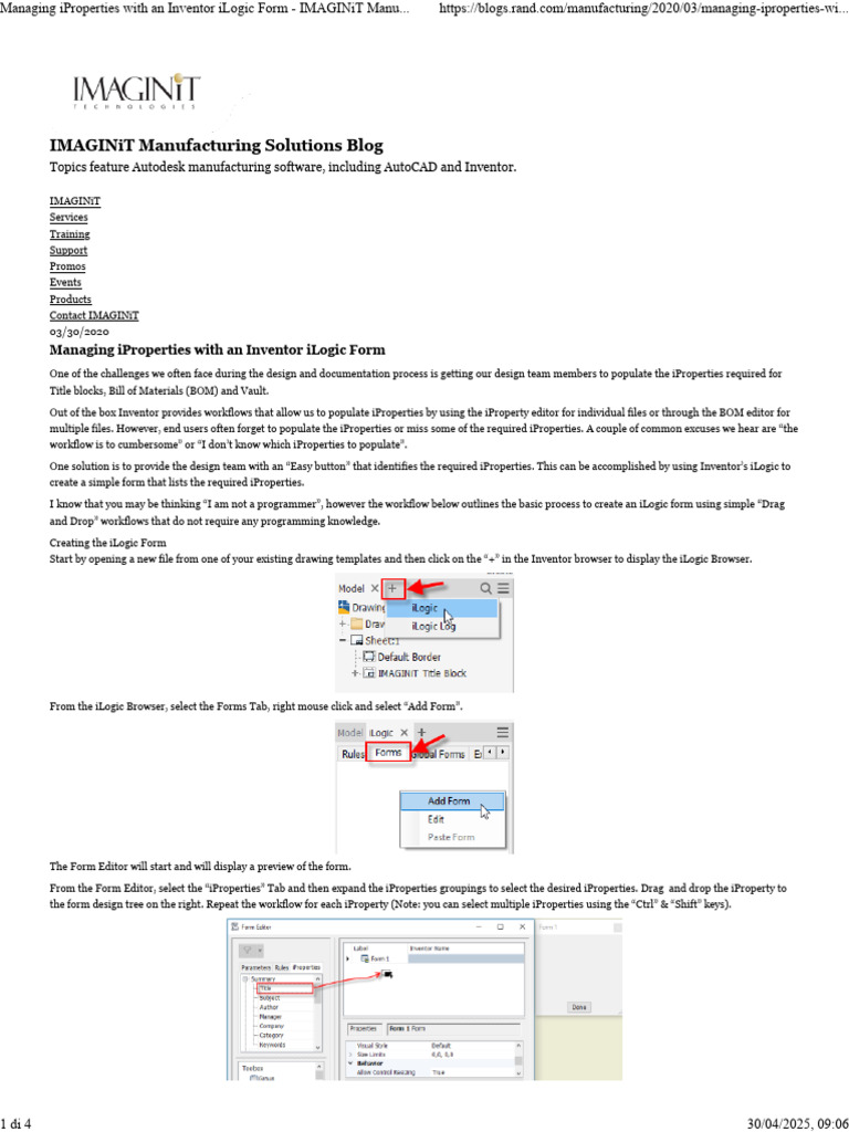 Manage iProperties with Inventor iLogic | PDF | Computing | Software