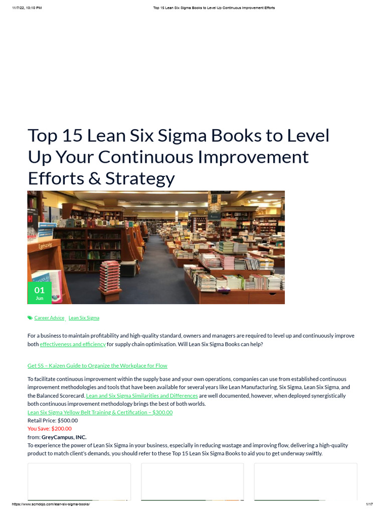 Top 15 Lean Six Sigma Books for Improvement | PDF | Six Sigma | Lean ...