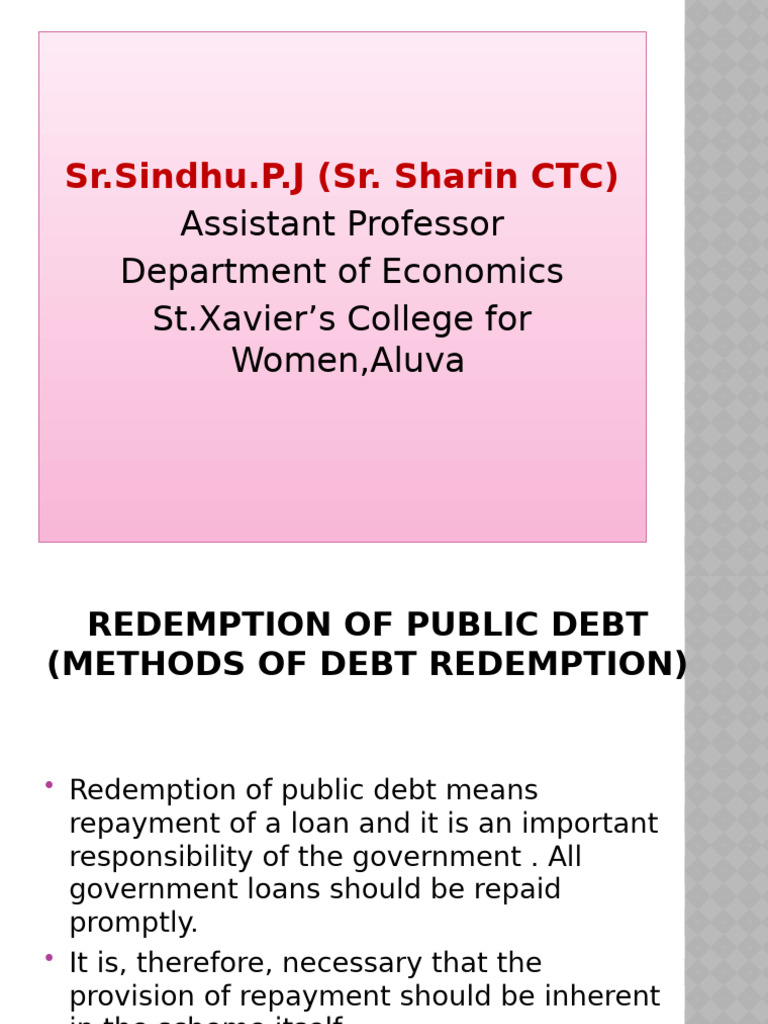 Redemption of Public Debt | PDF | Debt | Taxes