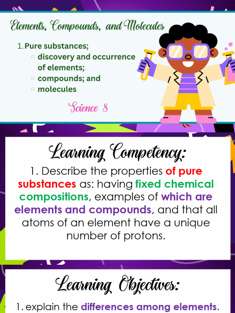 Lesson 3 Elements Compounds and Molecules | PDF | Chemical Compounds ...