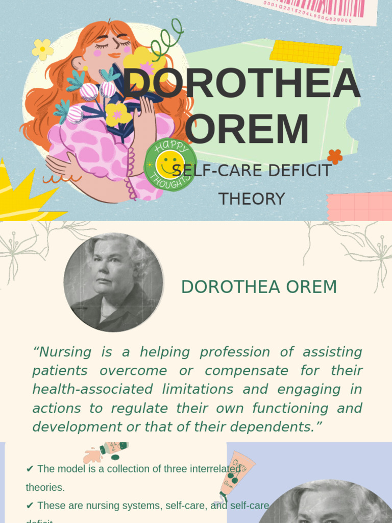 Self-Care Deficit by Dorothea Orem | PDF | Nursing | Behavioural Sciences