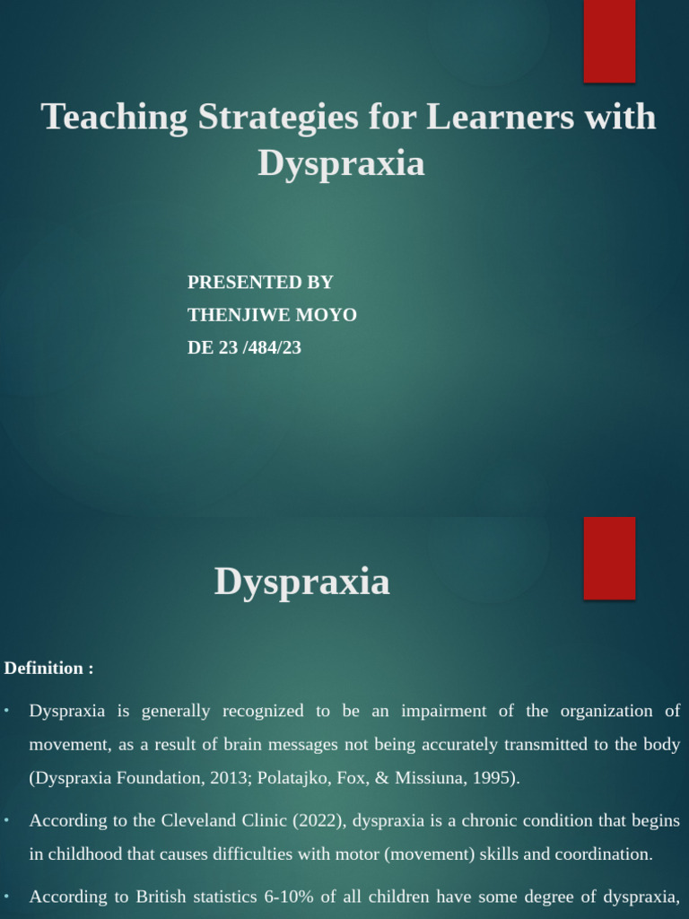 Dyspraxia Presentation Final | PDF | Learning | Cognitive Science
